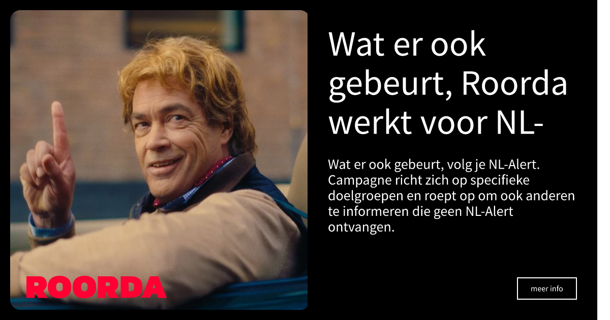 Wat er ook gebeurt, Roorda werkt voor NL-Alert | Roorda Reclamebureau ...